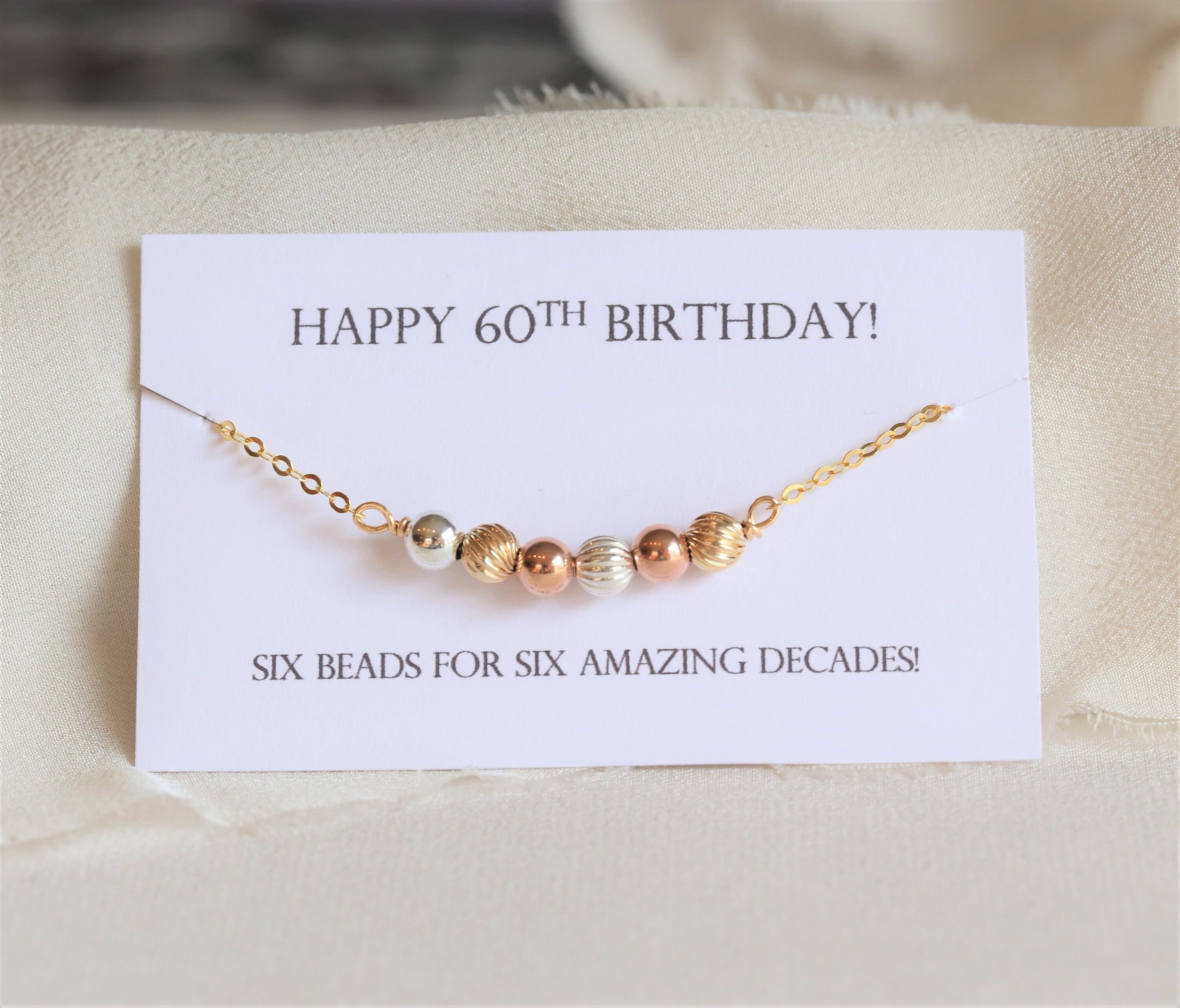 60th Birthday Bracelet, 6 Decades, 60th Birthday Gift for Mom, Jewelry ...